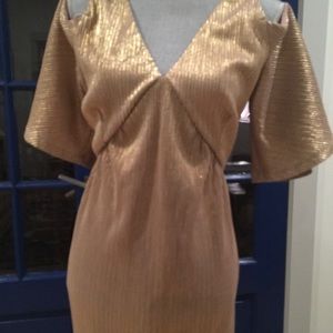 Invicta | Dresses | Nwt Invicta Gold Cold Shoulder Gown | Poshmark